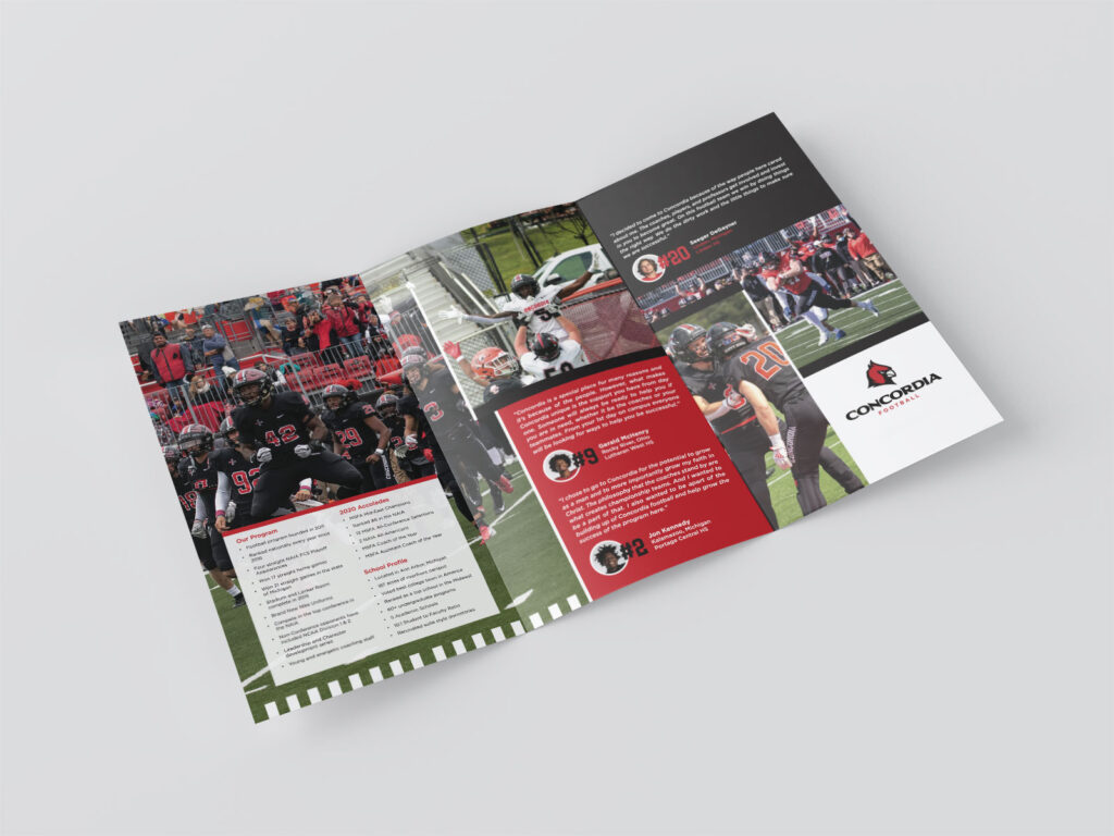 Concordia Football Brochure - Freelance Graphic Designer | Casey's Head